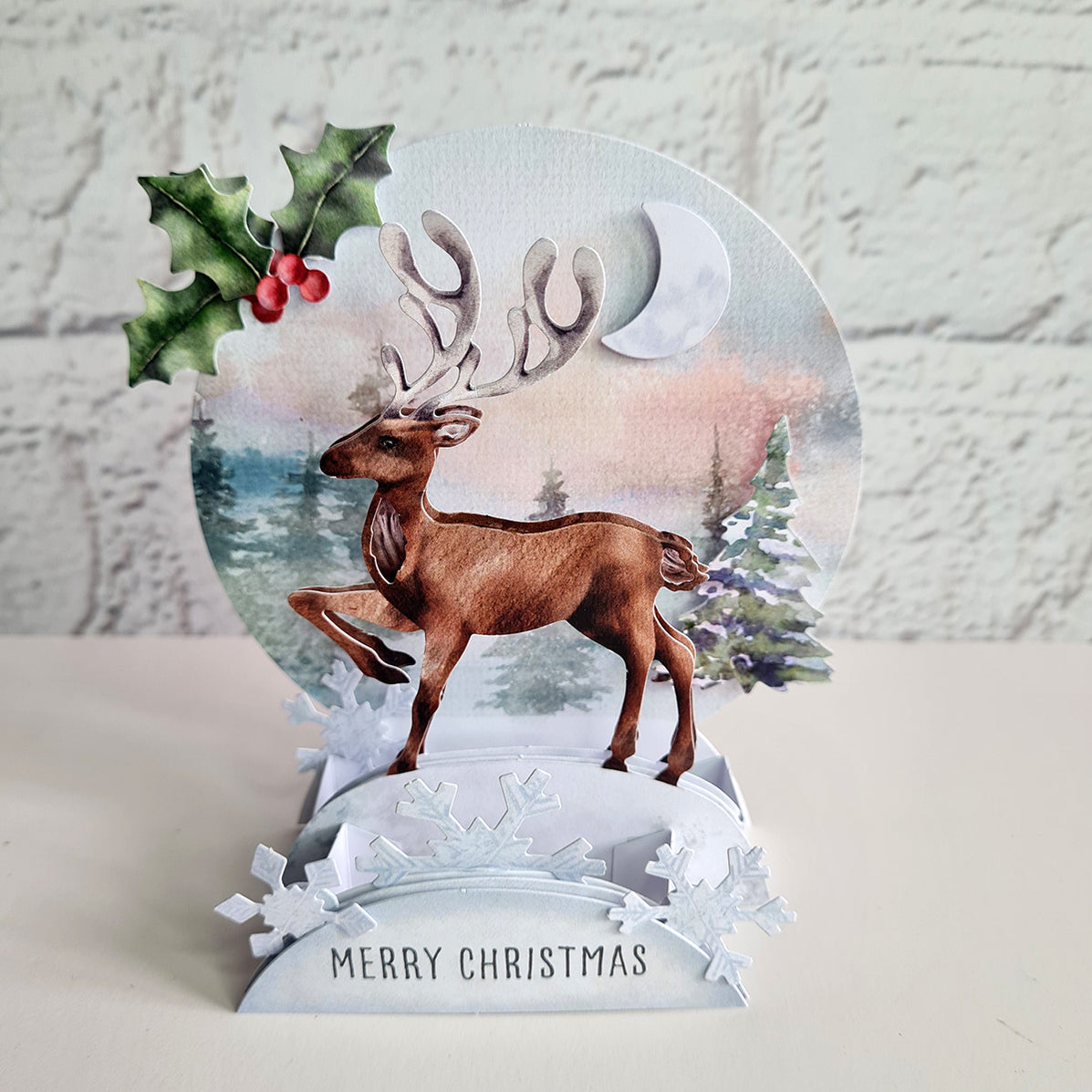 Watercolour Christmas Animals, Die-Cut Pop Up Cards — Katy Sue Designs