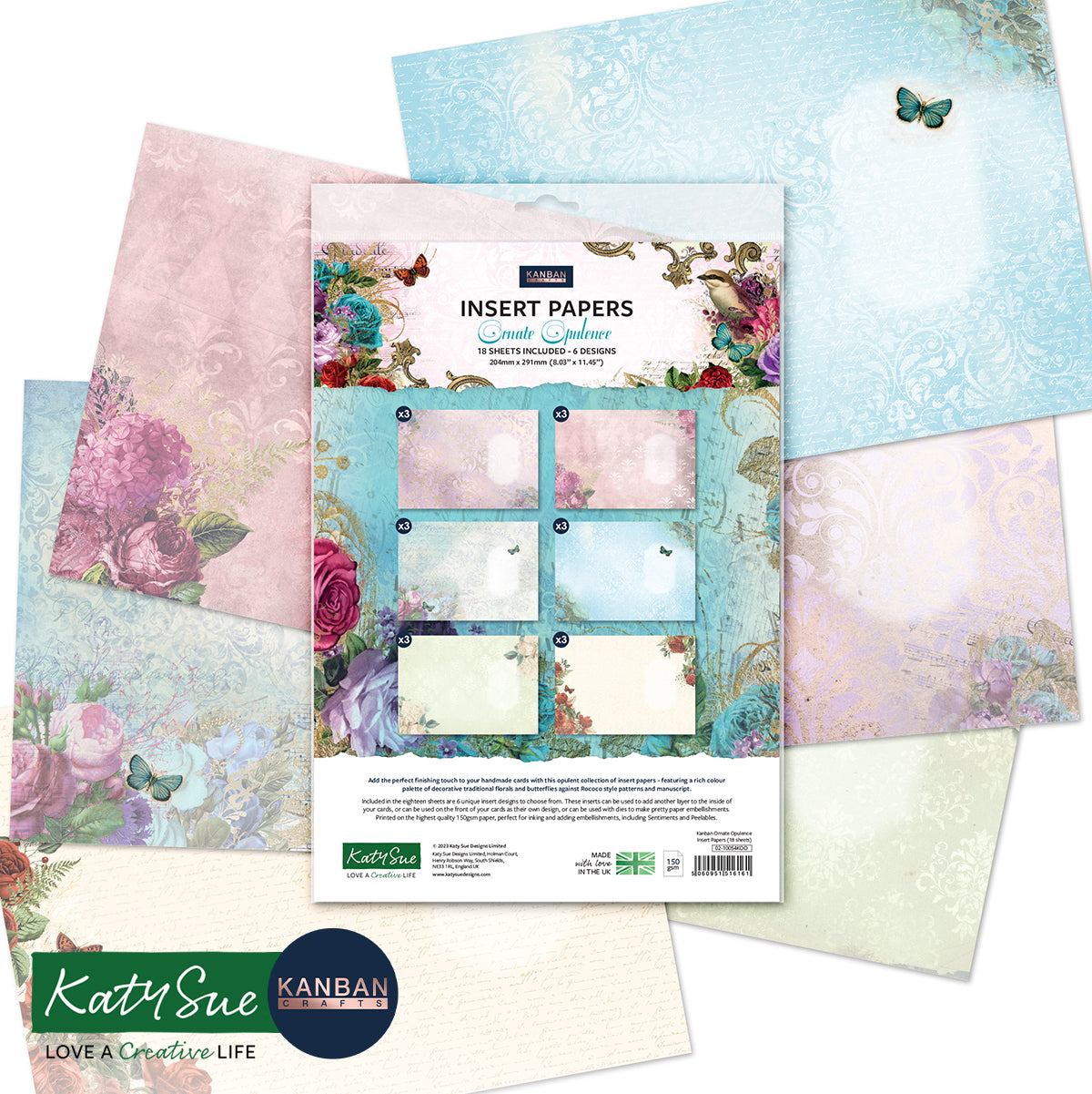 Kanban Crafts Ornate Opulence Insert Papers, 18 sheets — Katy Sue Designs