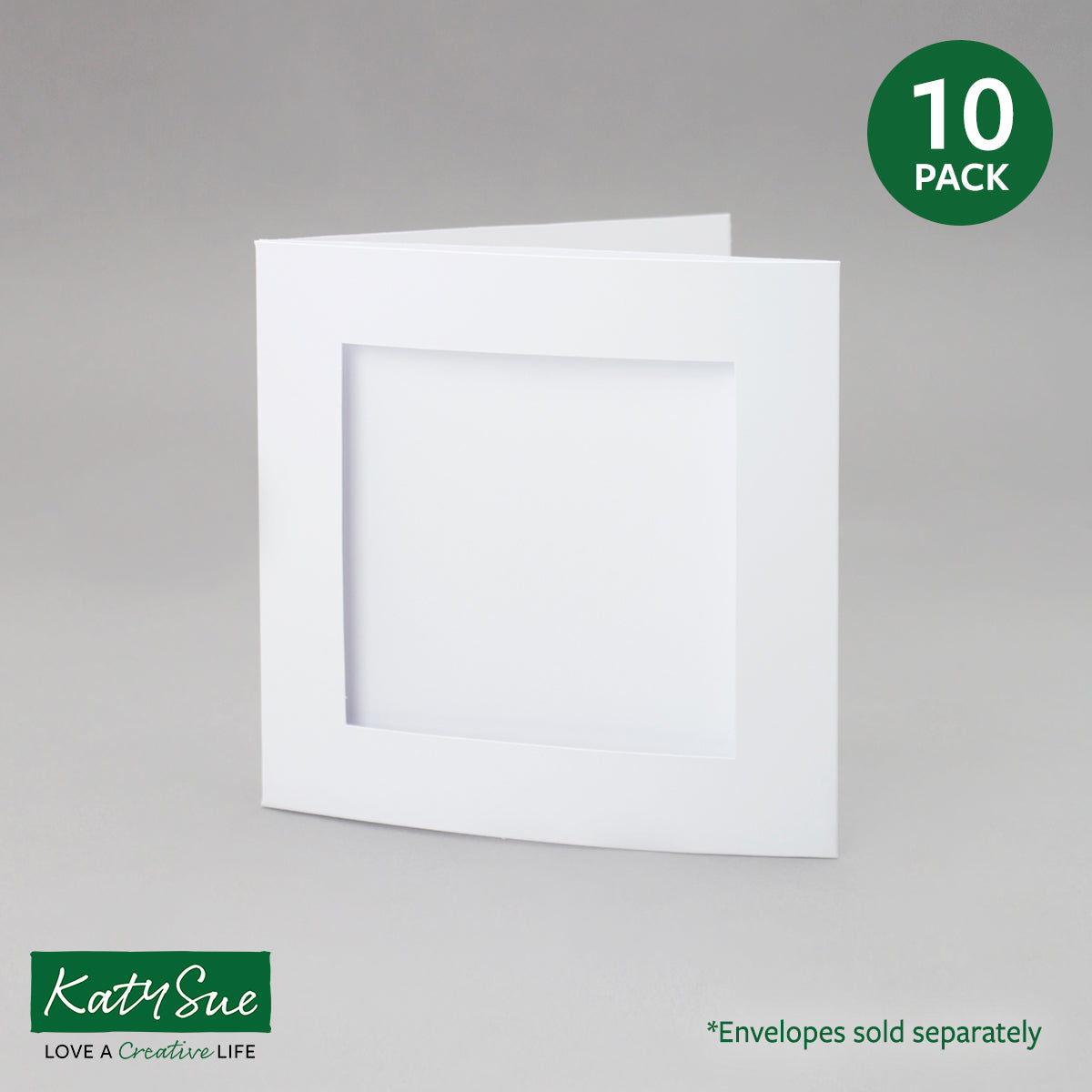 White Square Aperture Cards 100x100mm (pack of 10) — Katy Sue Designs