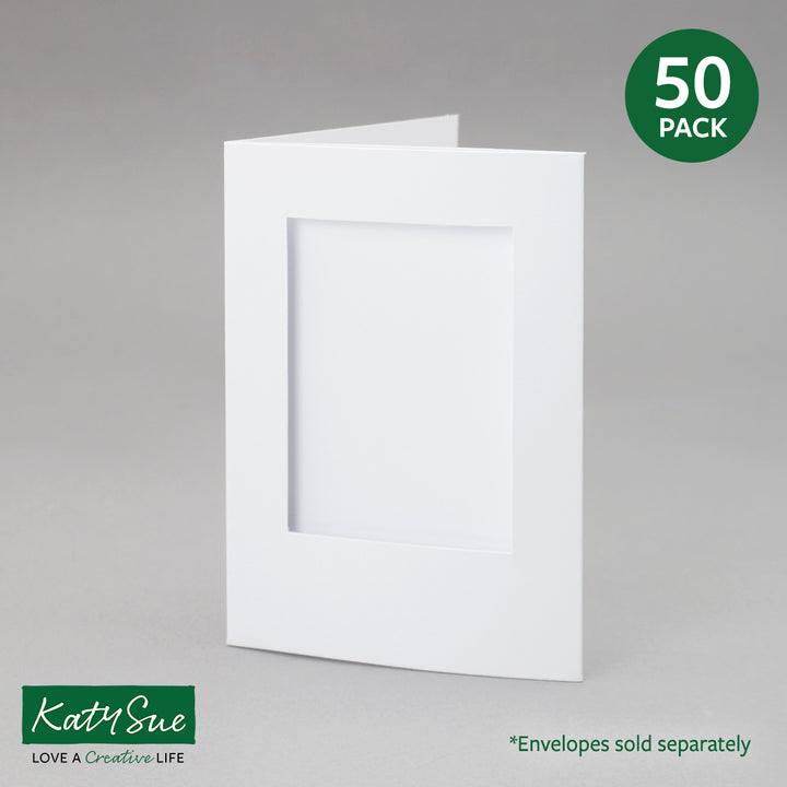 White Rectangle Aperture Cards 104x152mm (pack of 50) — Katy Sue Designs