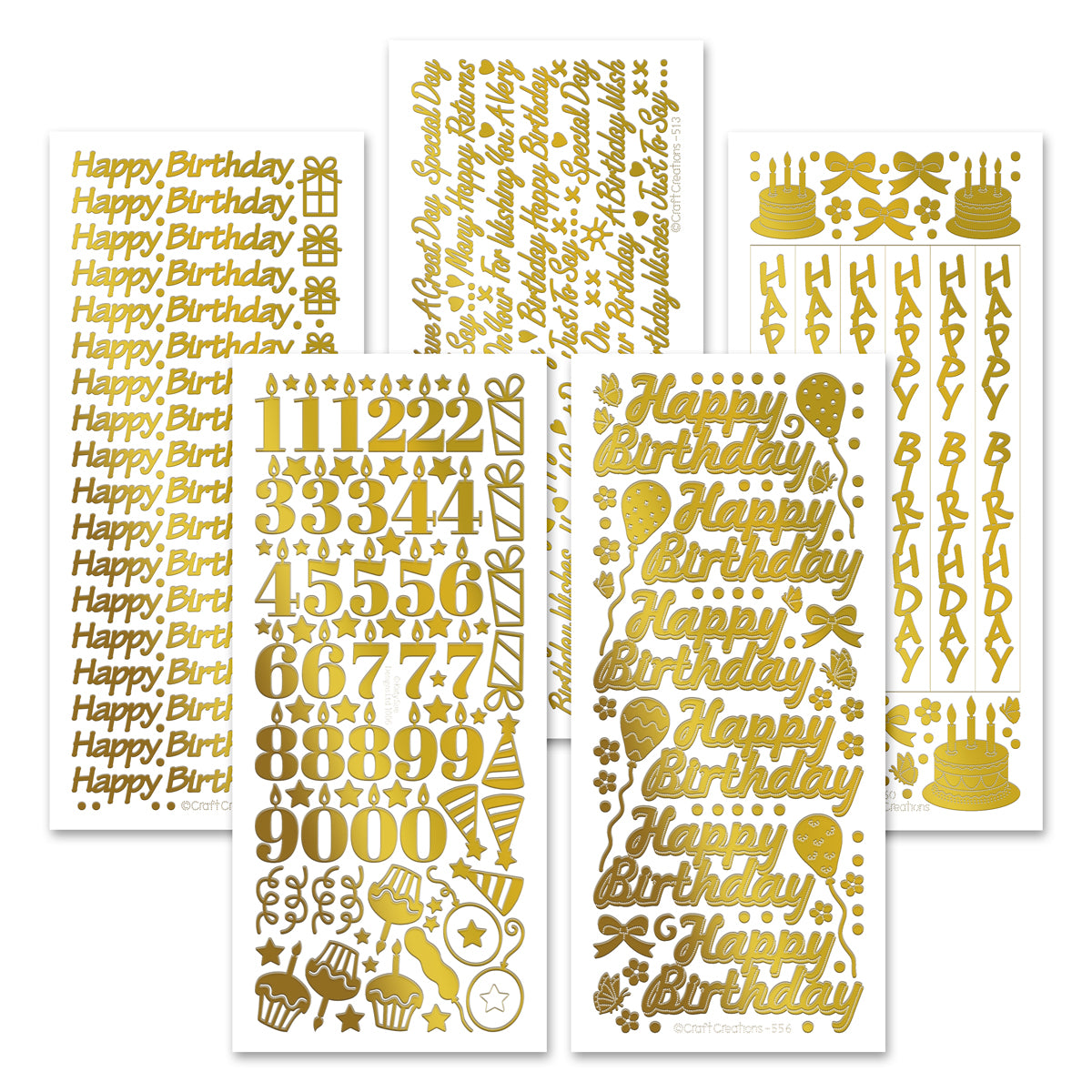 Birthday Selection Gold Self Adhesive Stickers, pack of 15 — Katy Sue ...