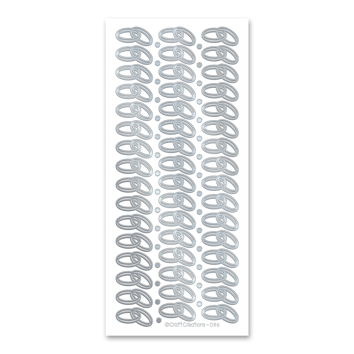 Wedding Rings Silver Self Adhesive Peel Off Stickers — Katy Sue Designs