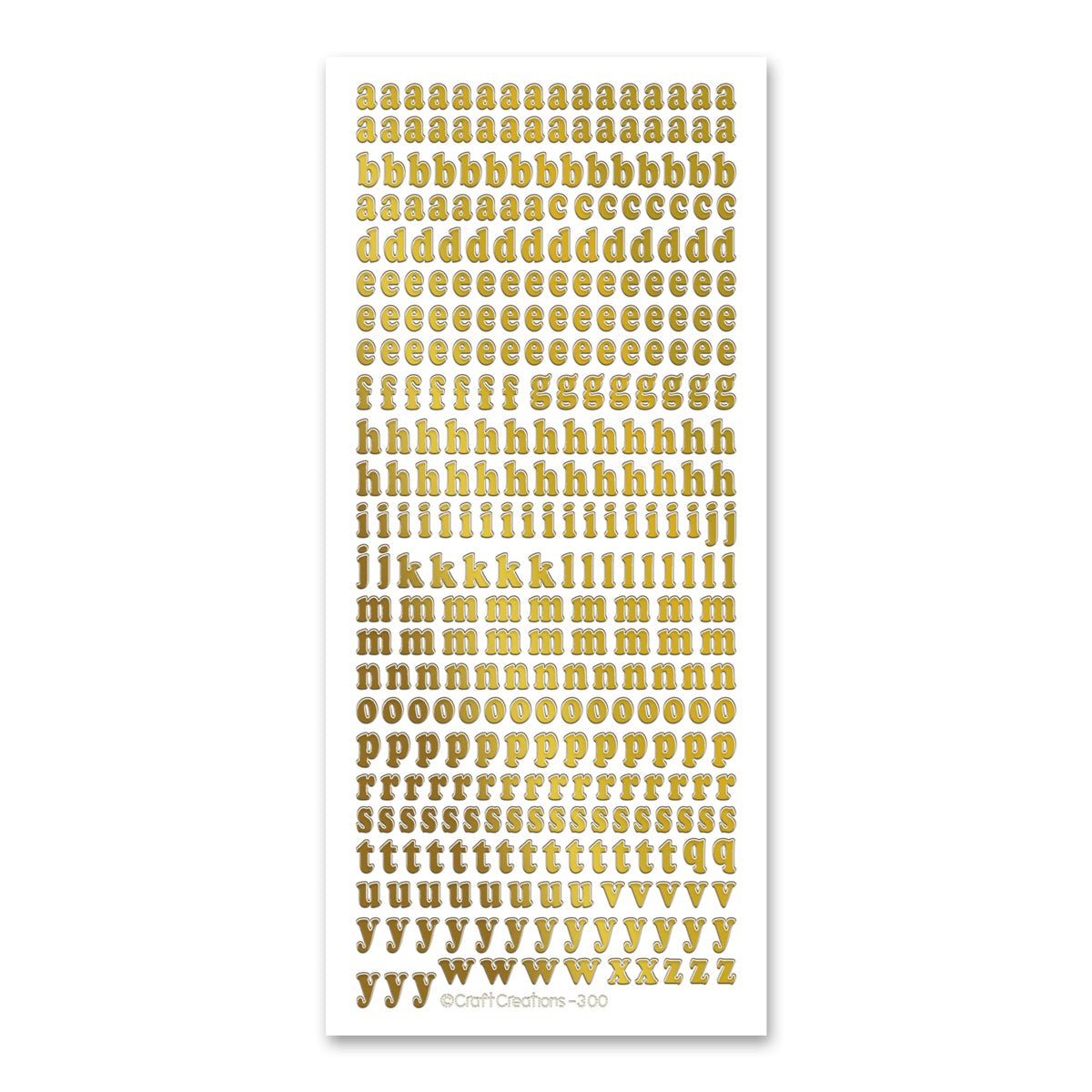 8mm L/Case Letters Gold Self Adhesive Peel Off Stickers — Katy Sue Designs