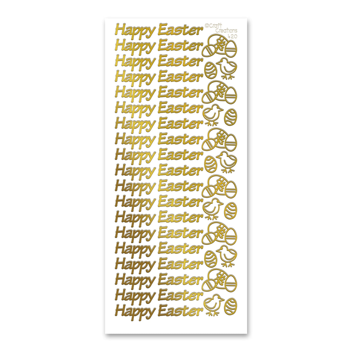 Happy Easter Gold Self Adhesive Peel Off Stickers — Katy Sue Designs