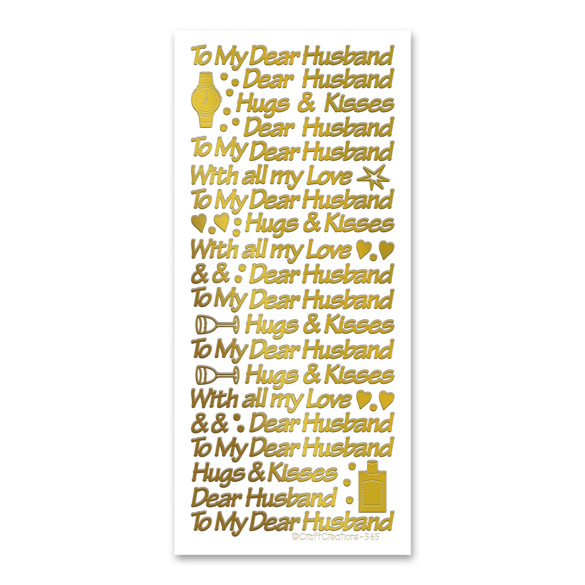 Husband Gold Self Adhesive Stickers — Katy Sue Designs