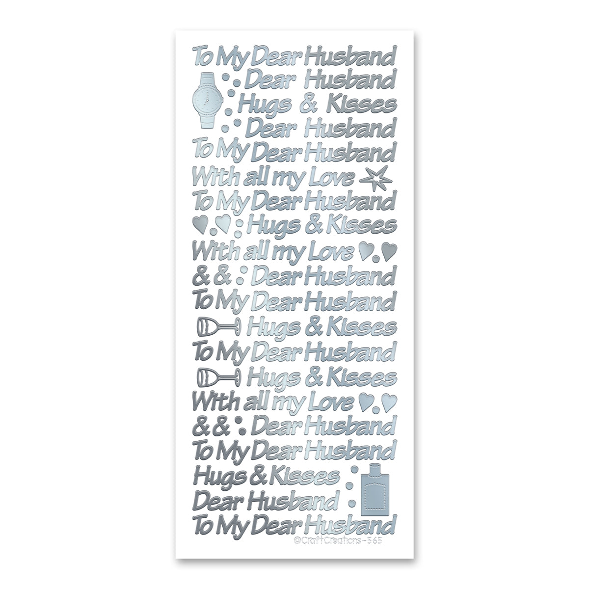 Husband Silver Self Adhesive Stickers — Katy Sue Designs