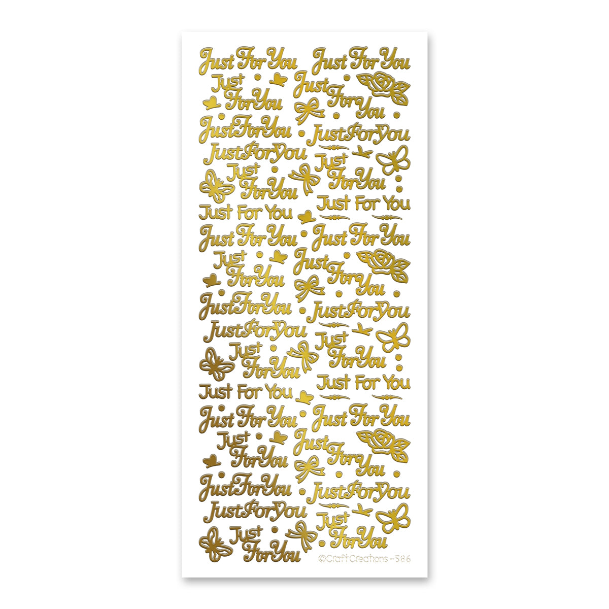 Just For You Gold Self Adhesive Stickers — Katy Sue Designs