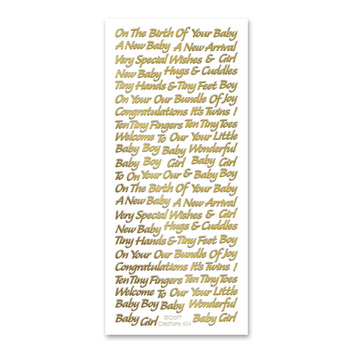 Birth of Baby Gold Self Adhesive Stickers — Katy Sue Designs