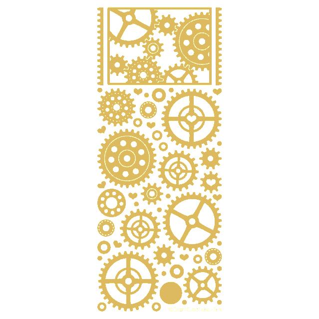 Gears & Cogs Gold Self Adhesive Stickers — Katy Sue Designs
