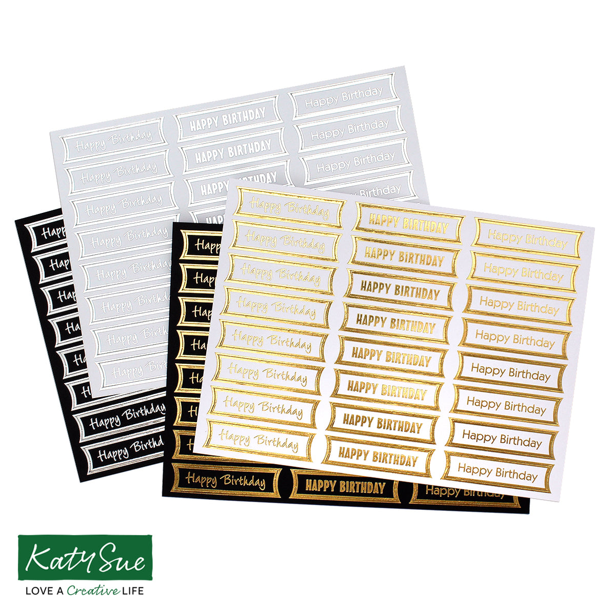 Foiled Birthday Straight Banners Selection, 96 Sentiments — Katy Sue ...