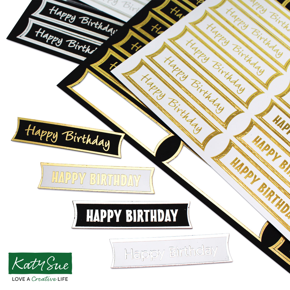 Foiled Birthday Straight Banners Selection, Pack of 4 — Katy Sue Designs
