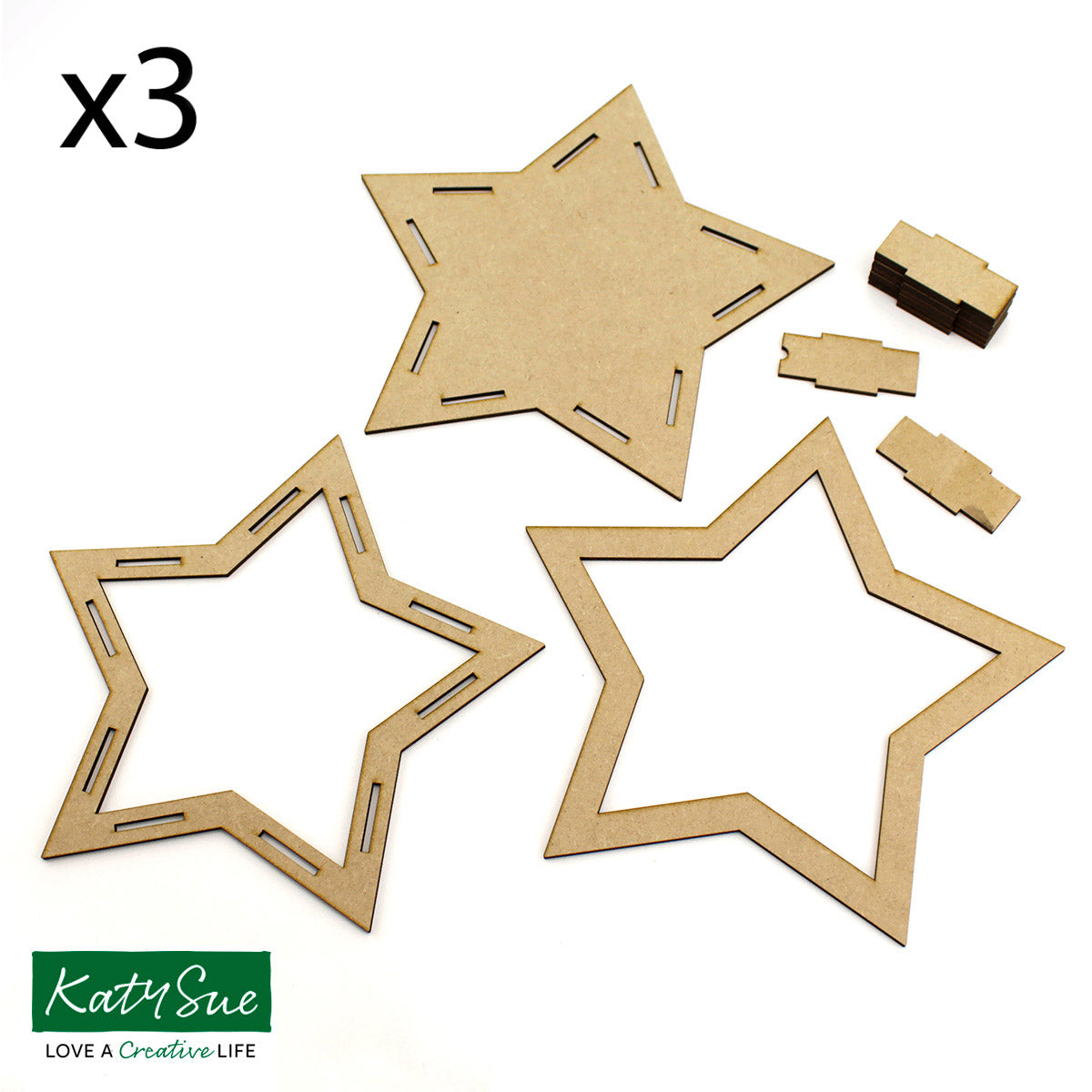 Freestanding Open Front Shadow Box - Star - Set of 3 — Katy Sue Designs