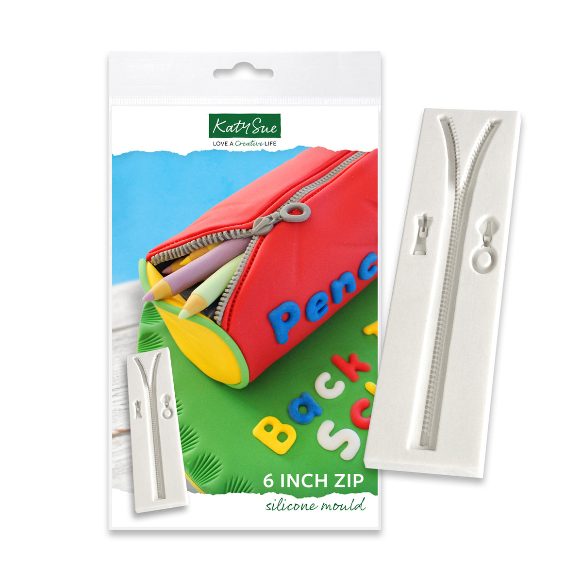 6 Inch Zip Silicone Mould | Katy Sue Designs