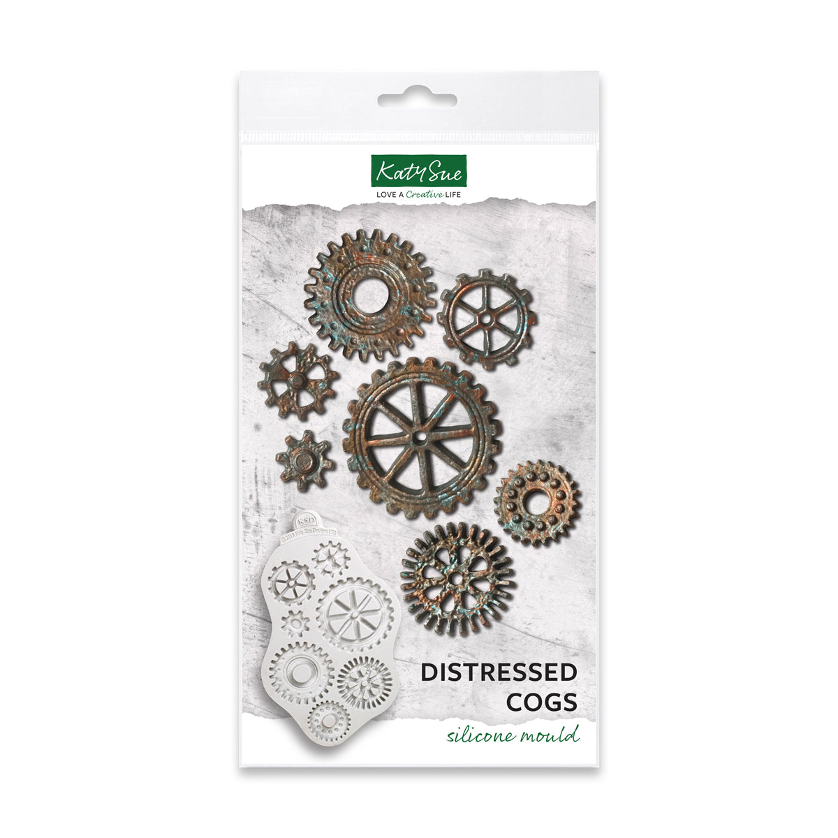 Distressed Cogs Silicone Mould | Katy Sue Designs