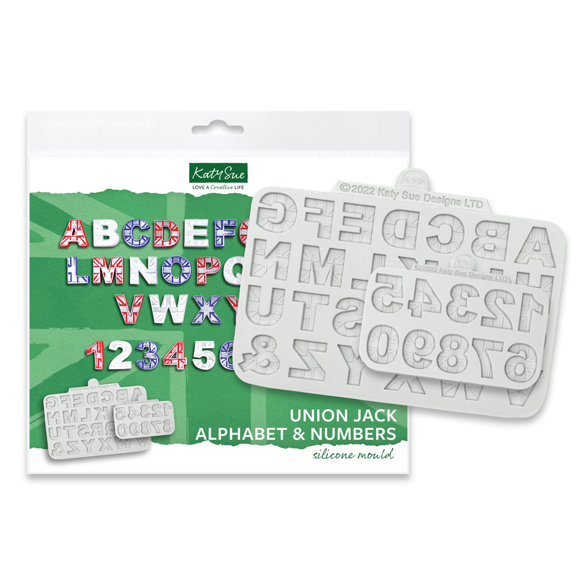 Union Jack Alphabet and Numbers Silicone Moulds, set of 2 — Katy Sue ...