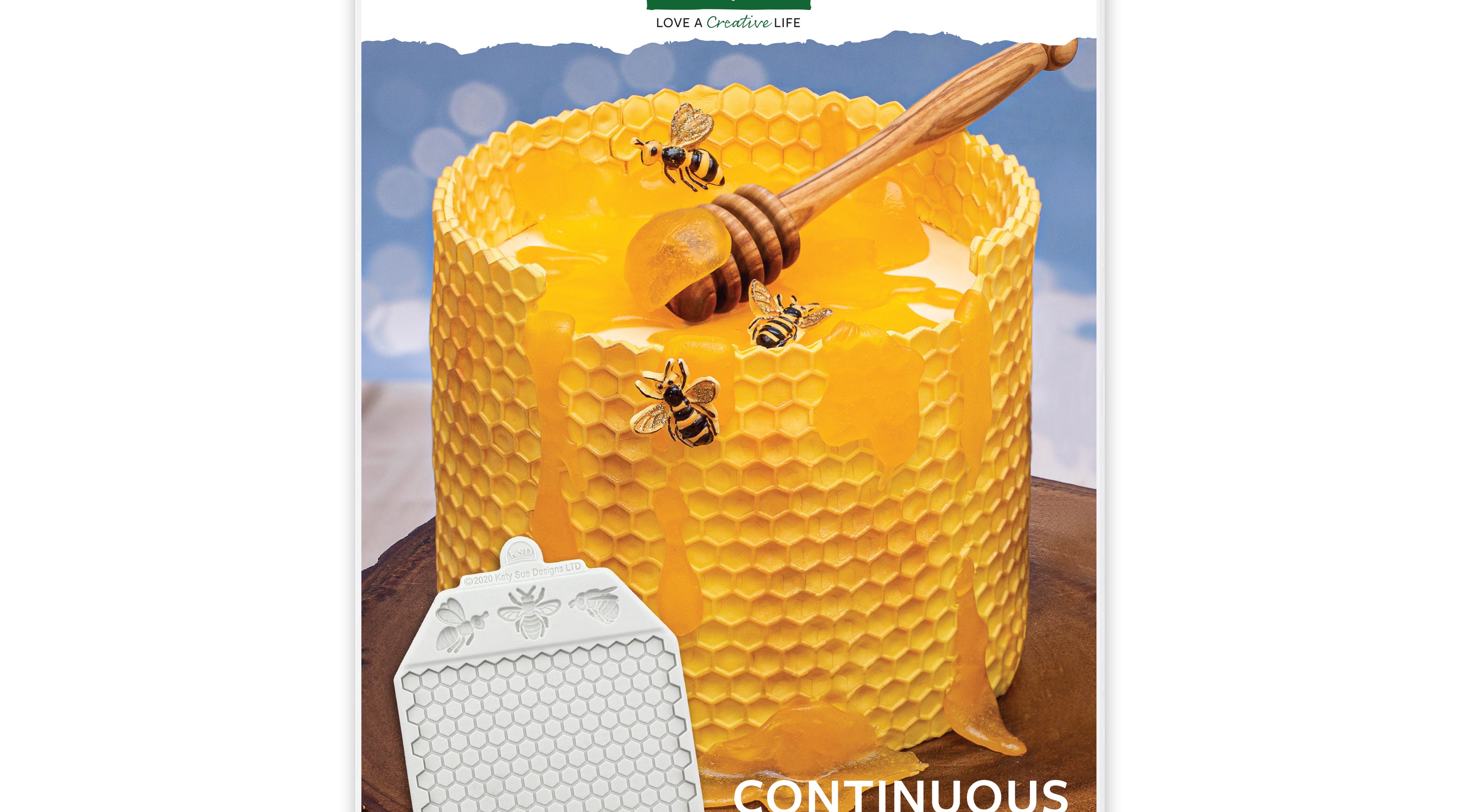 Continuous Honeycomb and Bees Silicone Mould | Katy Sue Designs