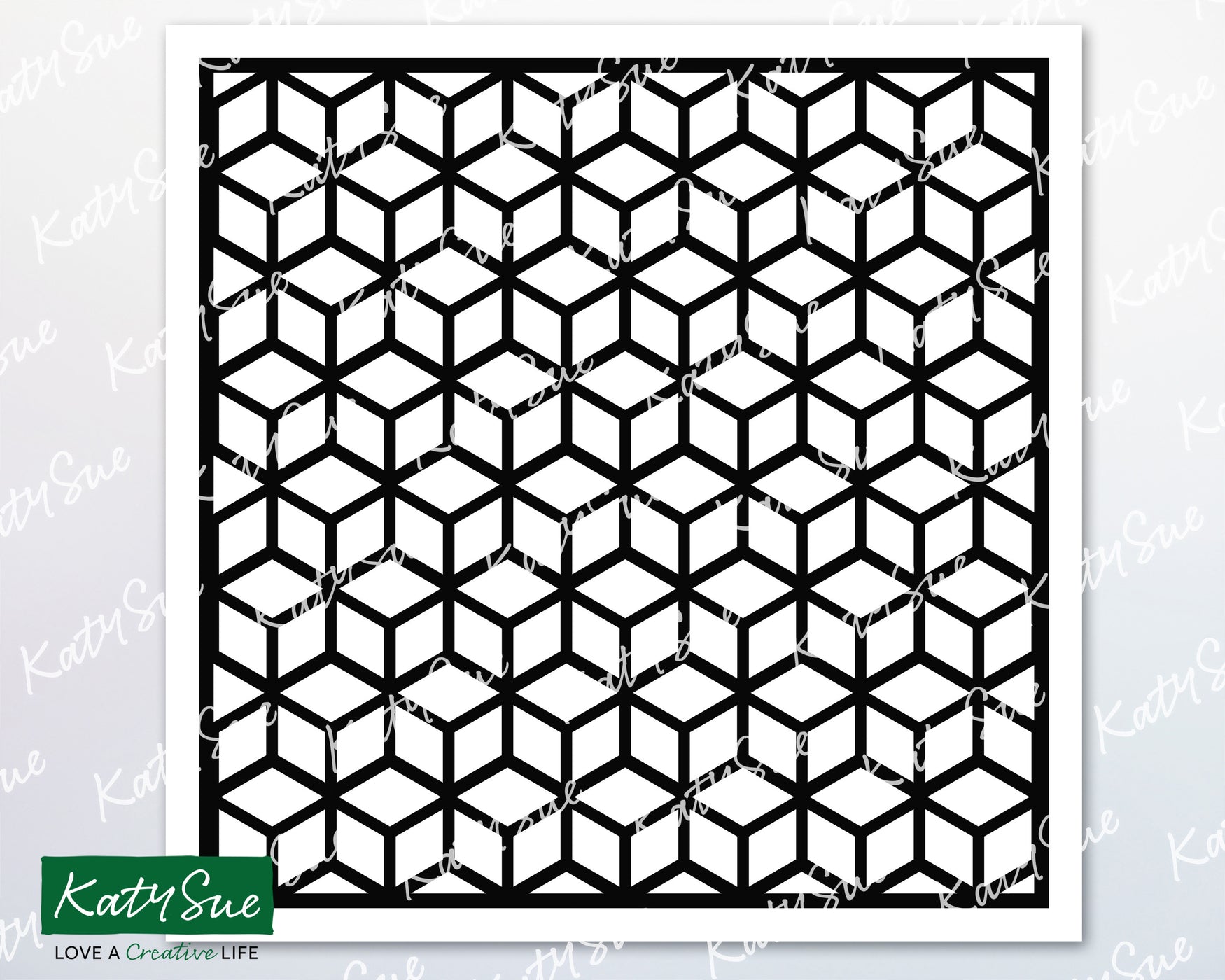 Cubes Stencil | Digital Cutting File — Katy Sue Designs