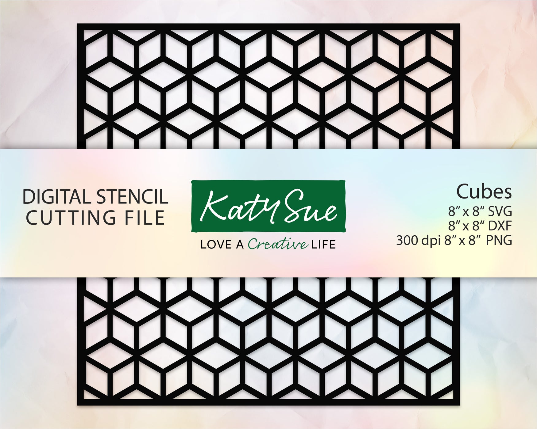 Cubes Stencil | Digital Cutting File — Katy Sue Designs