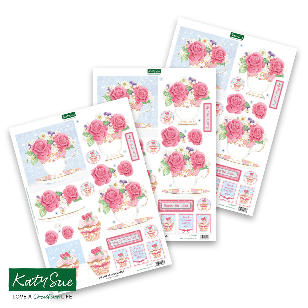 Die Cut Decoupage – Birthday Cake and Flowers (pack of 12) — Katy Sue ...