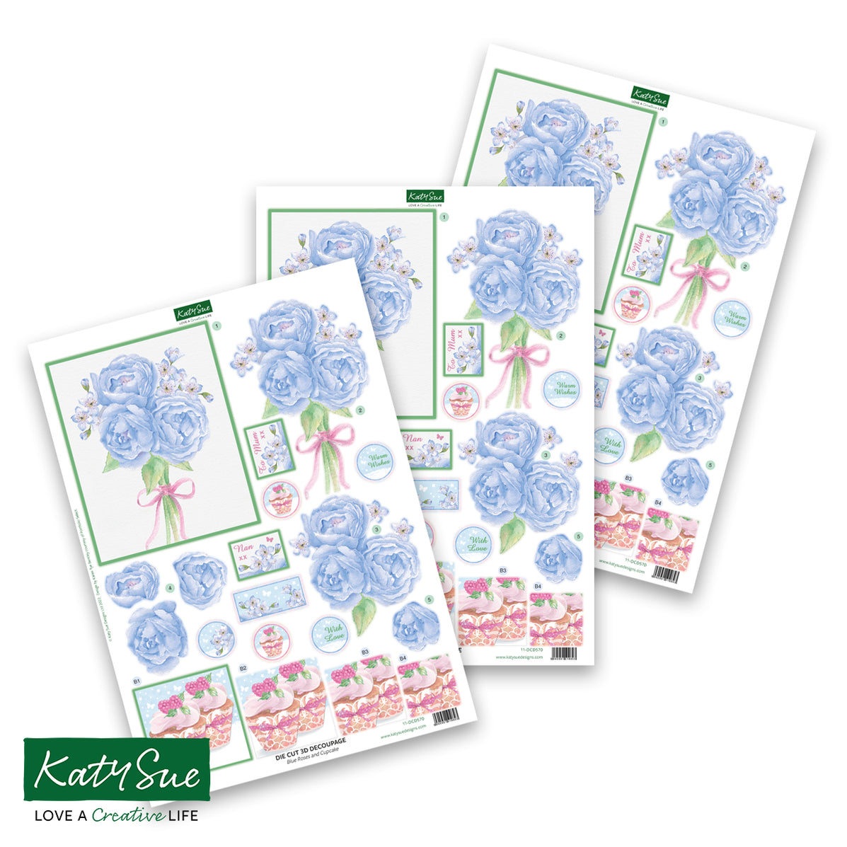 Die Cut Decoupage – Birthday Cake and Flowers (pack of 12) — Katy Sue ...