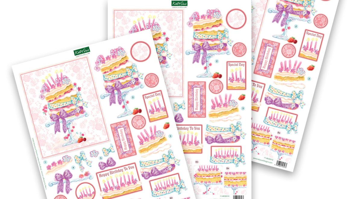 Die Cut Decoupage – Birthday Layer Cake (pack of 3) — Katy Sue Designs