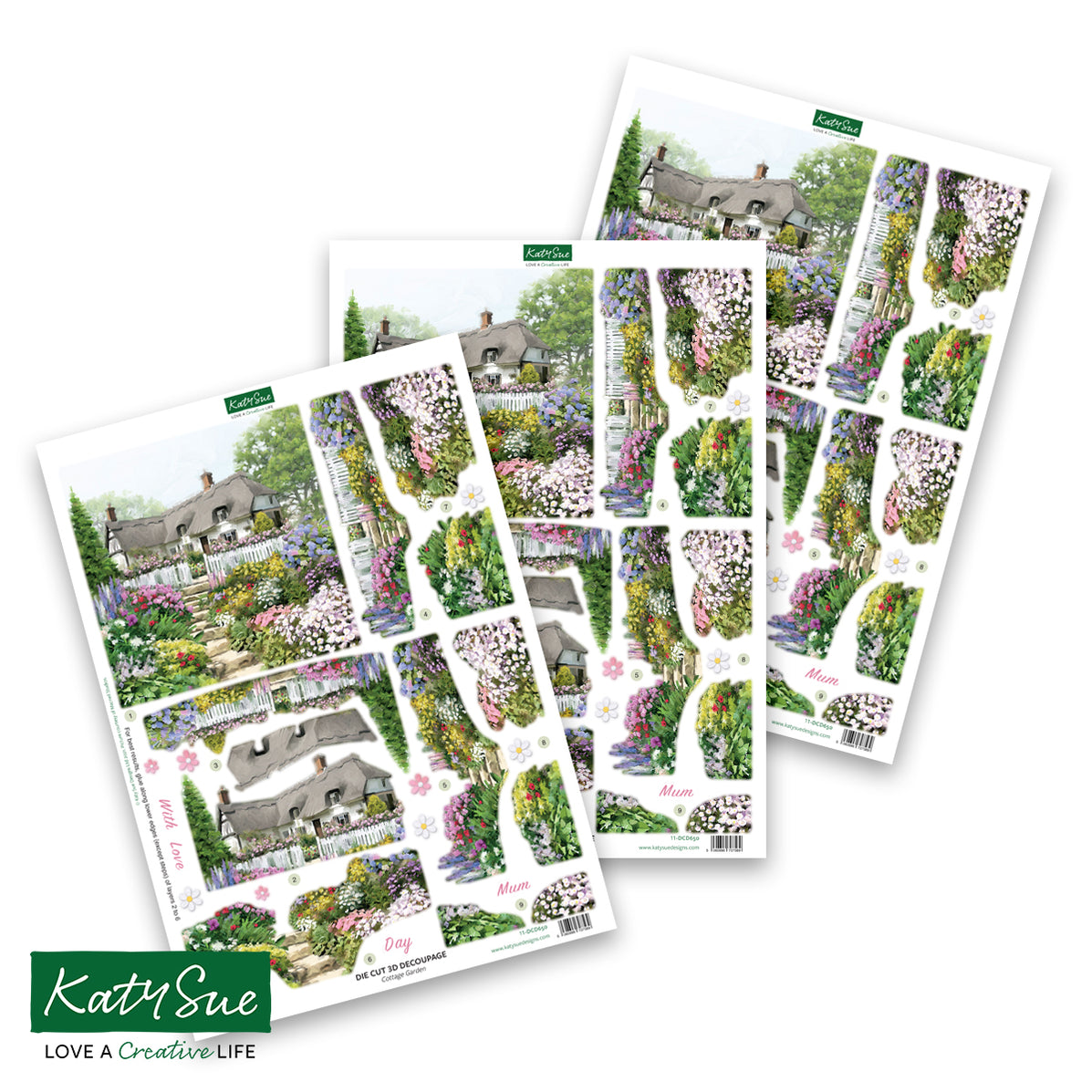 Die Cut Decoupage – Country Garden (pack of 12) | Katy Sue Designs