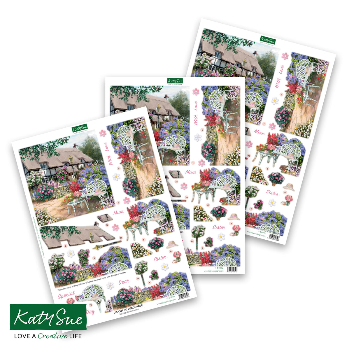 Die Cut Decoupage – Country Garden (pack of 12) | Katy Sue Designs
