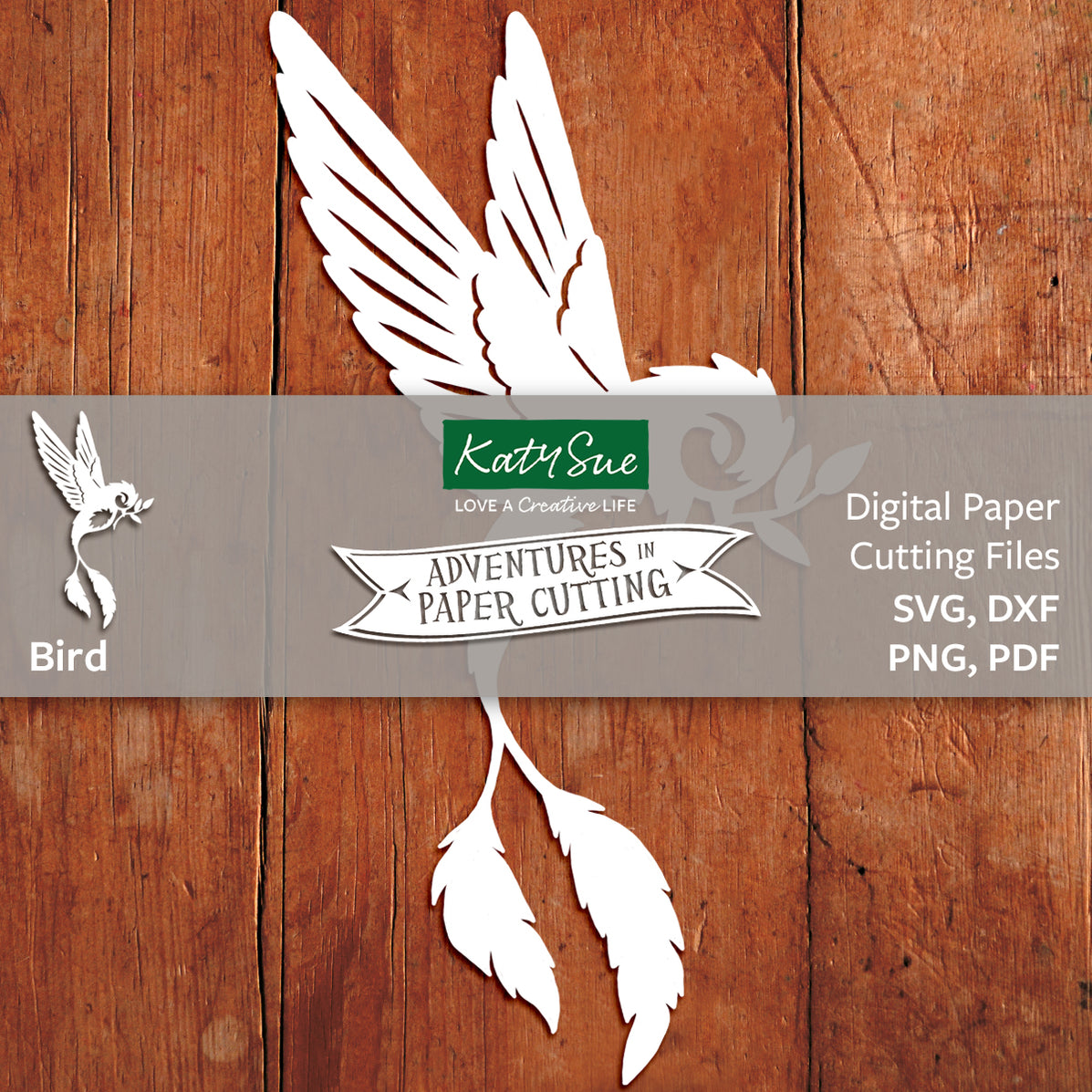 Bird Paper Cutting Digital Template — Katy Sue Designs