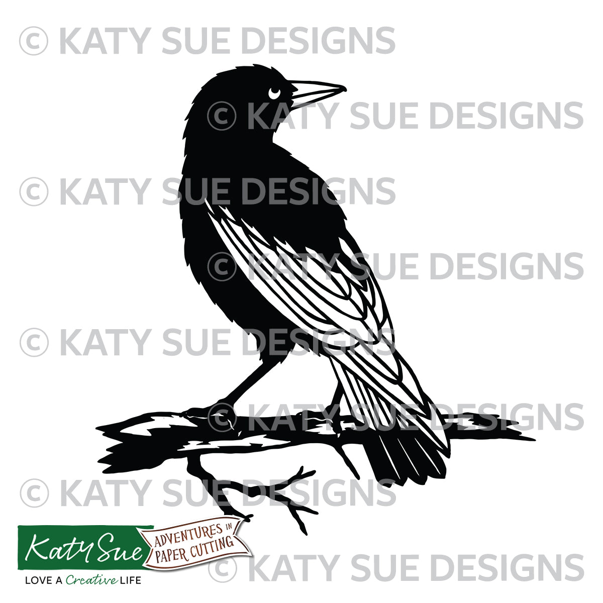 Magpie Paper Cutting Digital Template — Katy Sue Designs