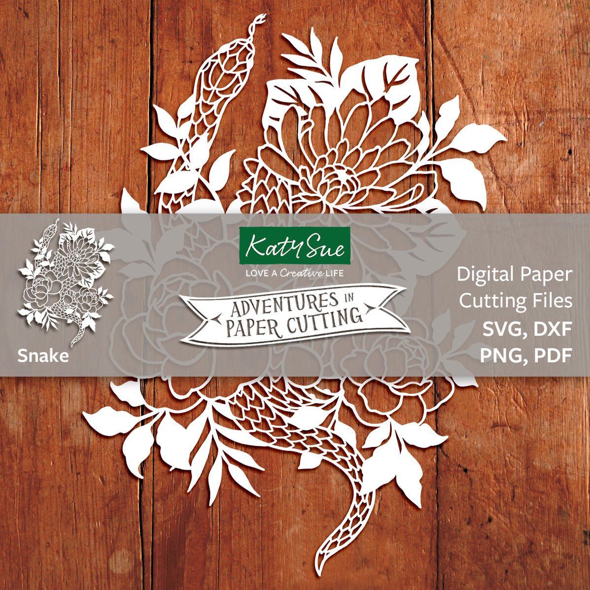 Snake Paper Cutting Digital Template — Katy Sue Designs