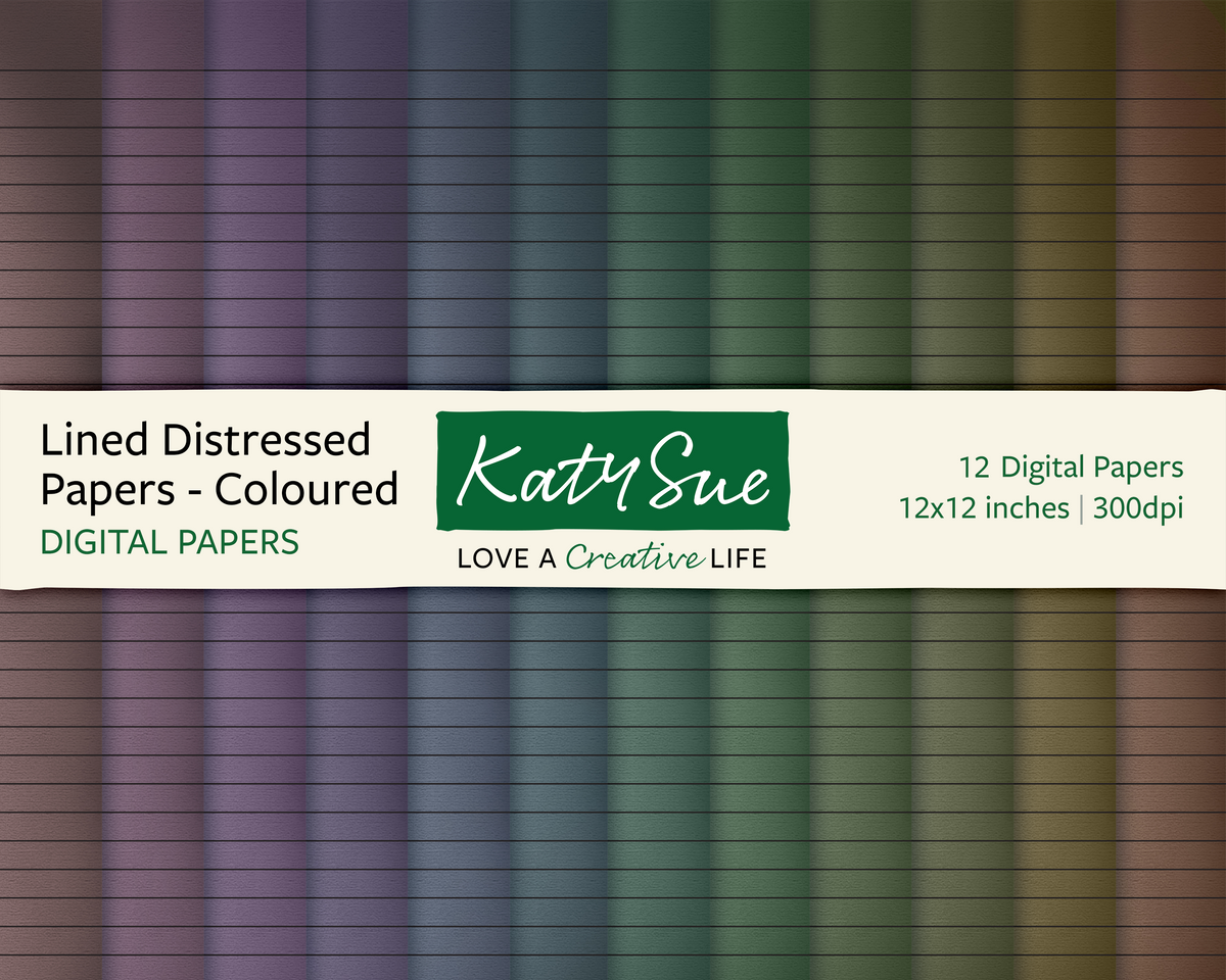 Lined Distressed | 12x12 Digital Papers | Katy Sue Designs