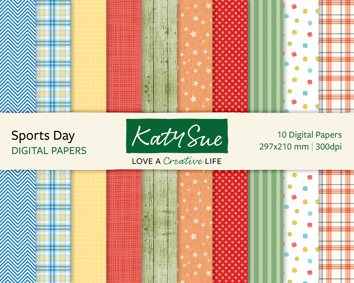 Sports Day – A4 Digital Papers — Katy Sue Designs