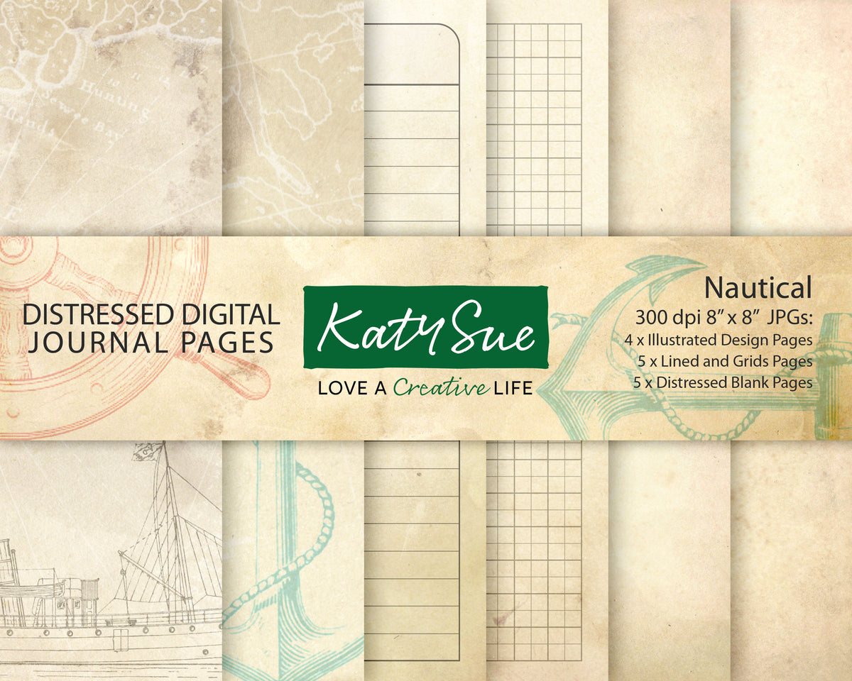 Distressed Nautical | Digital Journal Pages — Katy Sue Designs