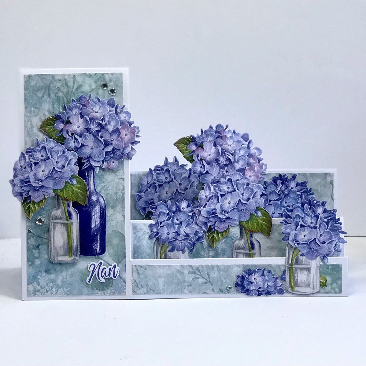 Die Cut Decoupage – Blue Hydrangeas (pack of 3) — Katy Sue Designs
