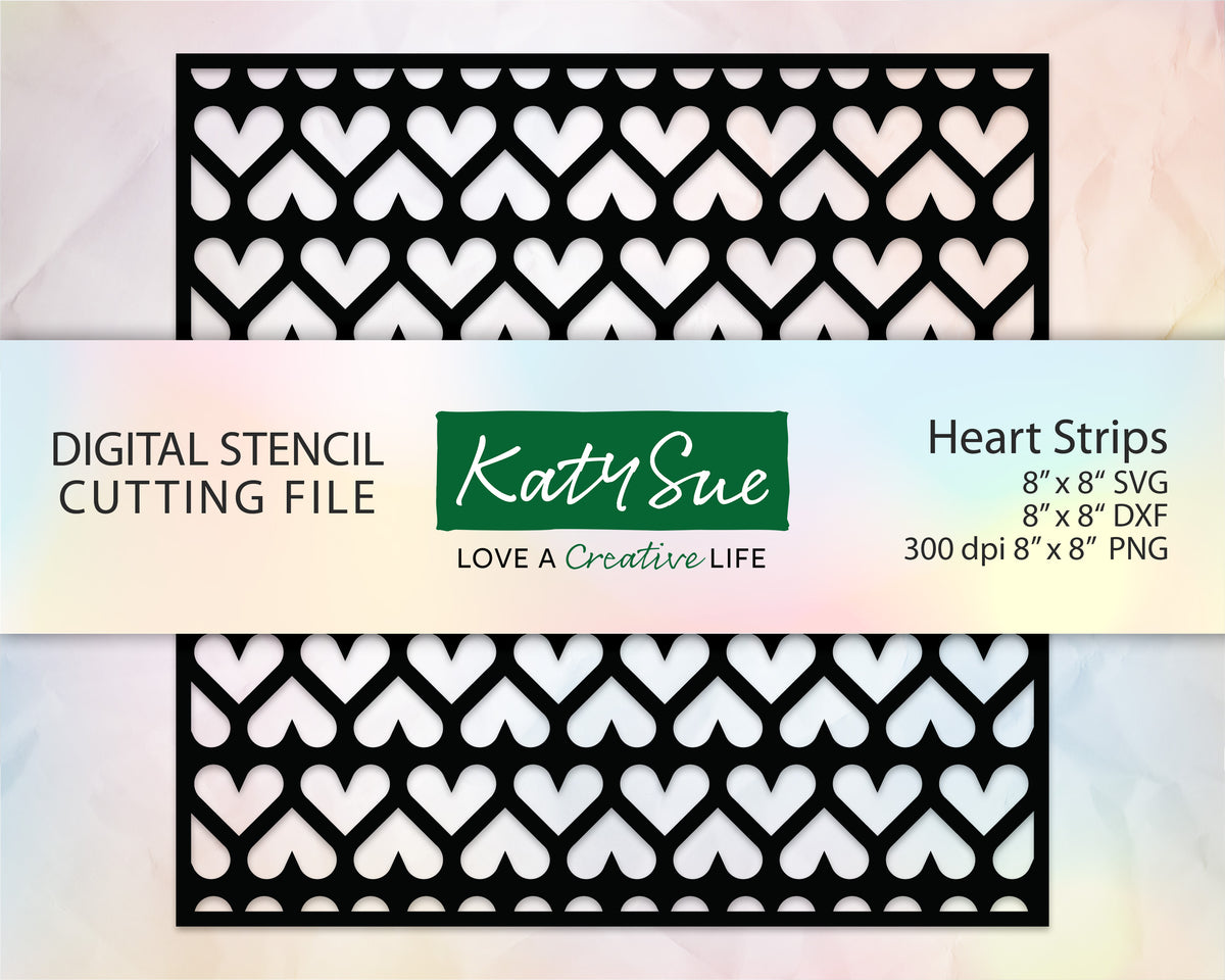 Heart Strips Stencil | Digital Cutting File — Katy Sue Designs