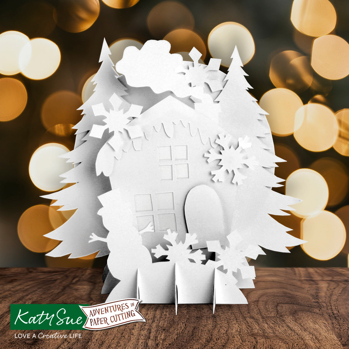 Christmas House Pop Up Greetings Card Paper Cutting Digital Template ...