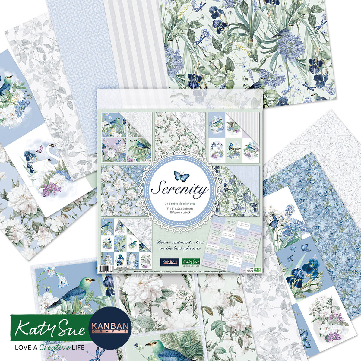 Kanban Crafts Serenity 8x8 Designer Premium Paper Pack — Katy Sue Designs