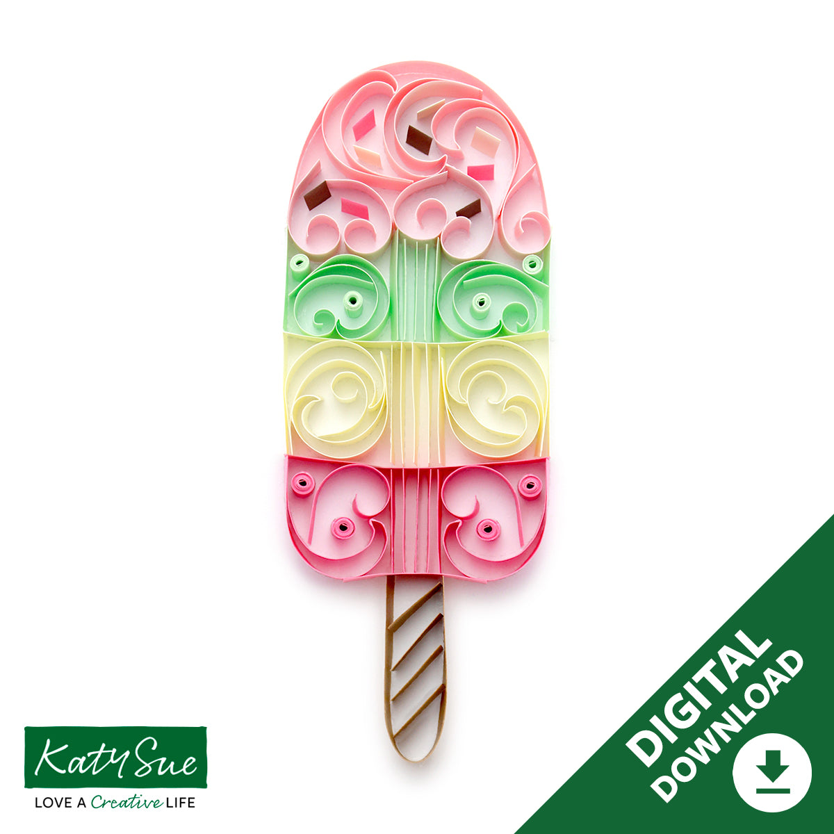 Ice Lolly Guided Quilling Download — Katy Sue Designs