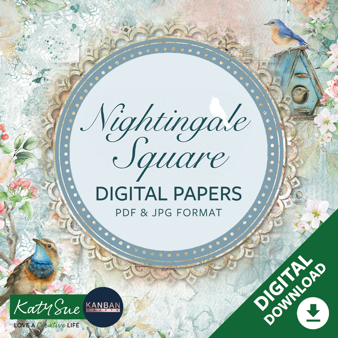 Nightingale Square Digital Papers Collection — Katy Sue Designs