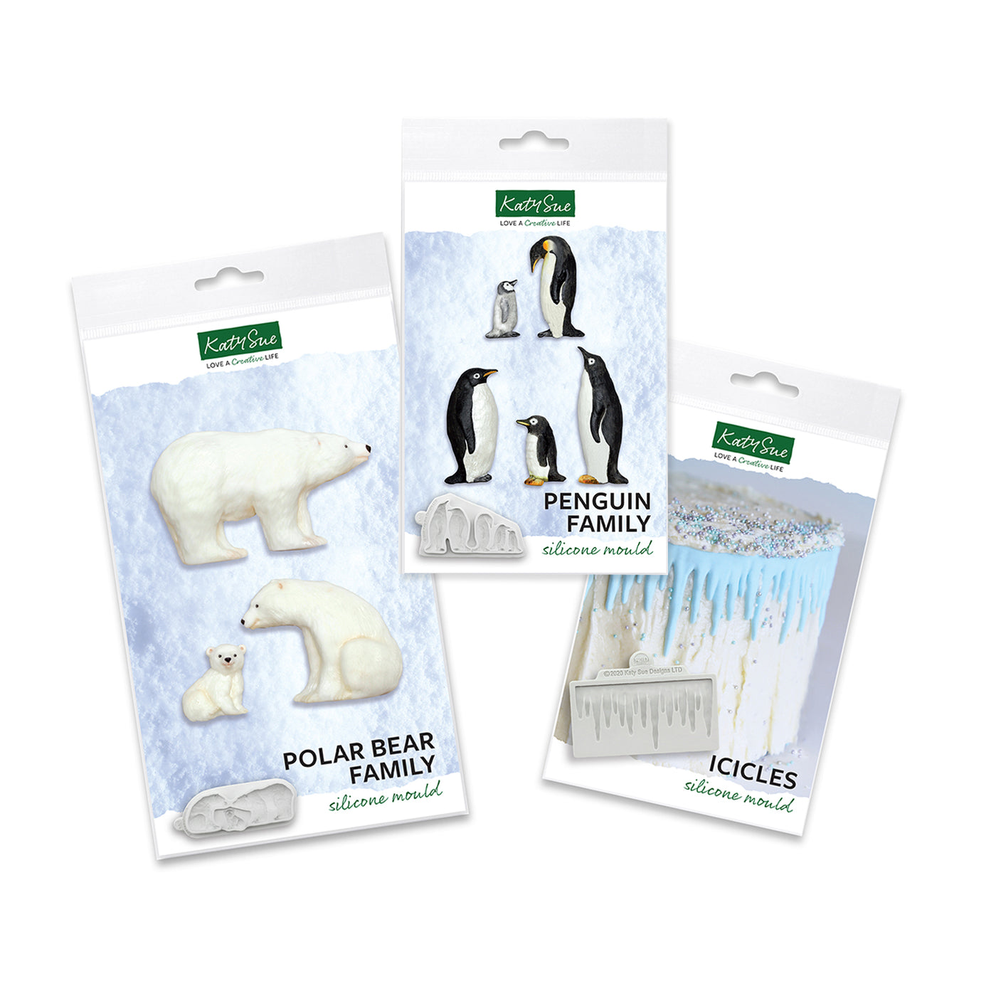 Penguins, Polar Bears and Icicles Silicone Mould Bundle — Katy Sue Designs
