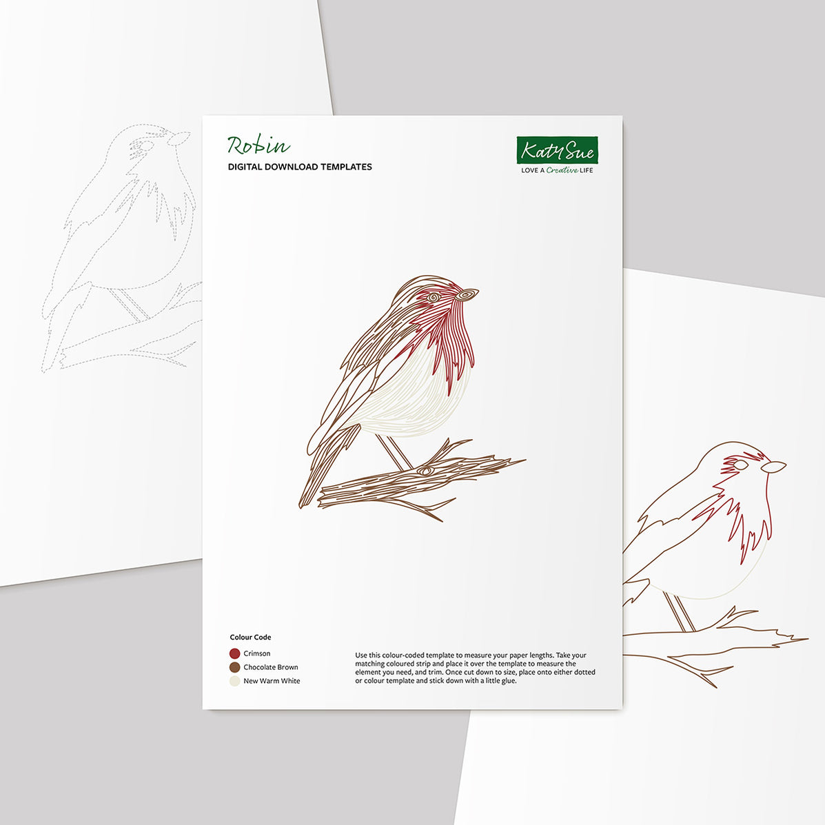 Robin Digital Quilling Templates — Katy Sue Designs