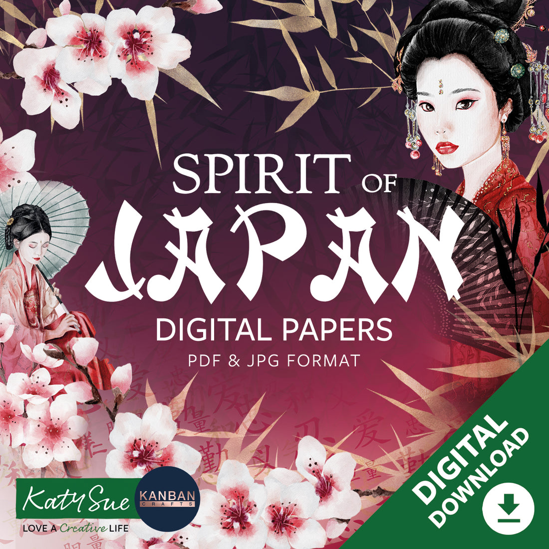 Spirit of Japan Digital Papers Collection — Katy Sue Designs