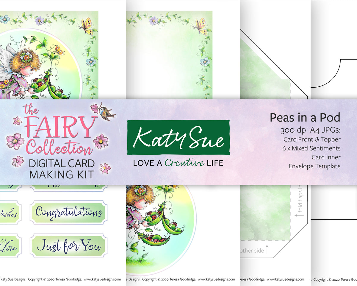 The Fairy Collection Peas in a Pod | Digital Card Making Kit l Katy Sue ...